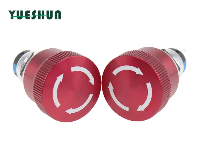 Metal Emergency Stop Push Button Switch 3 / 6 Pin Convenient Operation ...