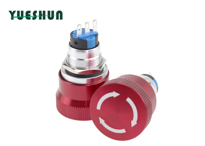 Metal Emergency Stop Push Button Switch 3 / 6 Pin Convenient Operation ...