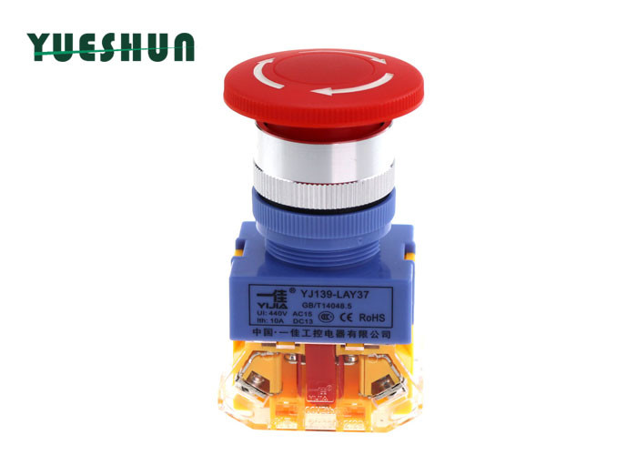 Self Locking Emergency Stop Push Button Switch , Mushroom Type ...