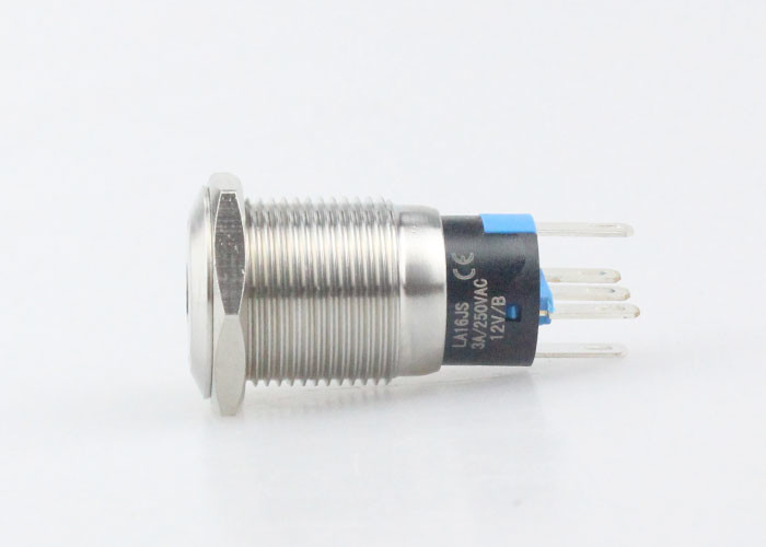 16mm Metal Illuminated Push Button Reset Switch Panel Mount 110V 220V ...