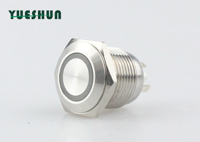 12V 24V LED Panel Mount Push Button Switch , 1NO 16mm Momentary Push ...
