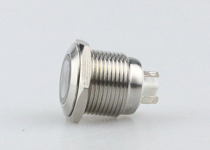 12V 24V LED Panel Mount Push Button Switch , 1NO 16mm Momentary Push ...