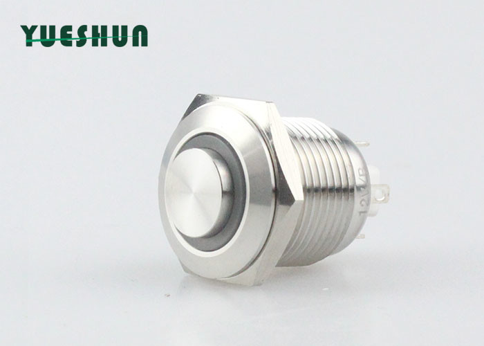 12 Volt LED Stainless Steel Push Button Switch 16mm Panel Mount High ...