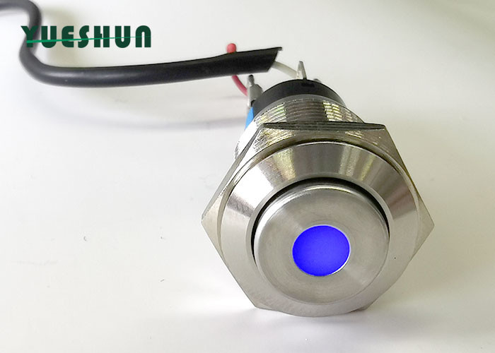 16mm Dot Type Push Button Switch LED Illuminated , LED Latching Push ...