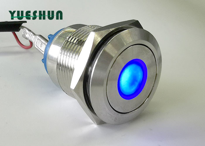 Dot Type LED Light Push Button Switch Flat Head Good Physical Attack ...