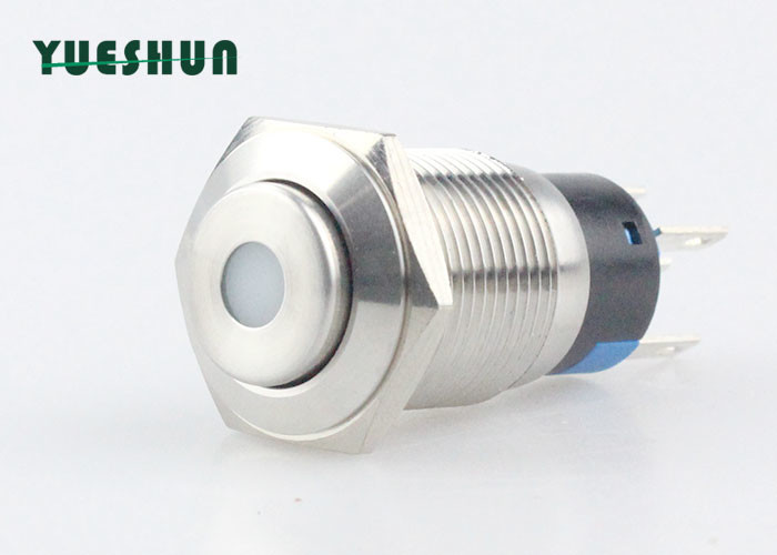 Dot Type LED Metal Push Button Switch , 5 Pin Push Button Switch Light ...