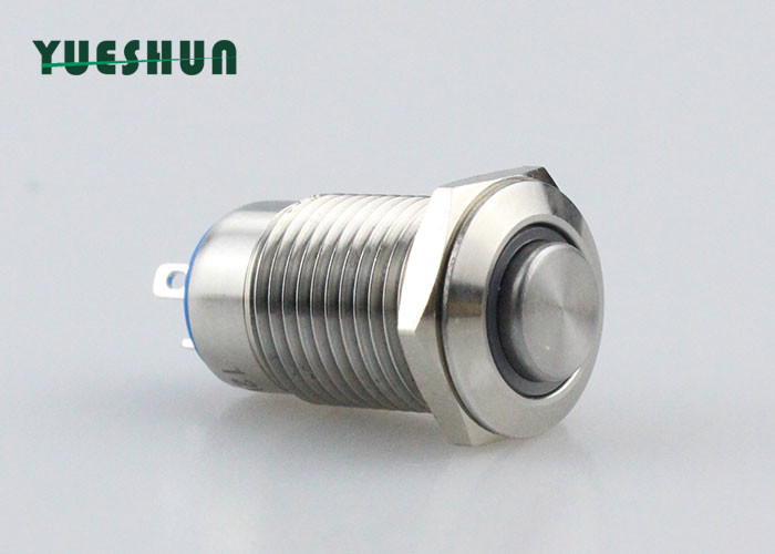 Silver Color Stainless Steel Push Button Switch Latching Operation CE ...