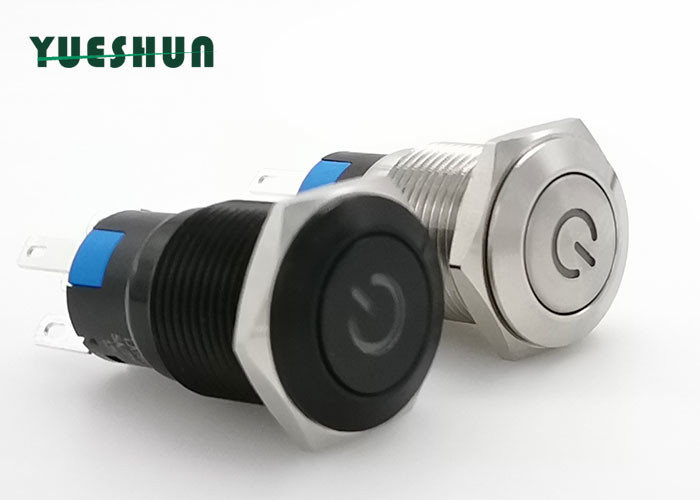 Power Type Lighted 16mm Momentary Push Button Switch Not Easily Damaged ...