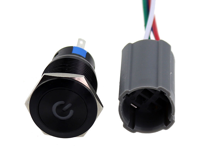 Led Anti Vandal Push Button Switch With Pigtail Connetcor , Aluminum ...
